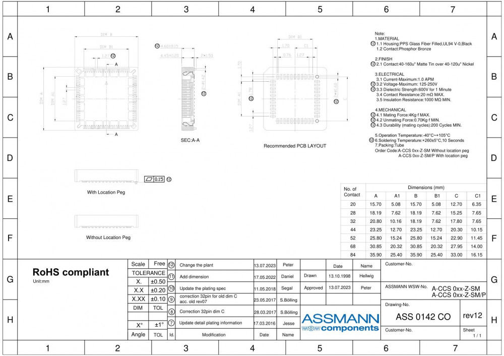 LEA NETWORKS A-CCS connector product drawing