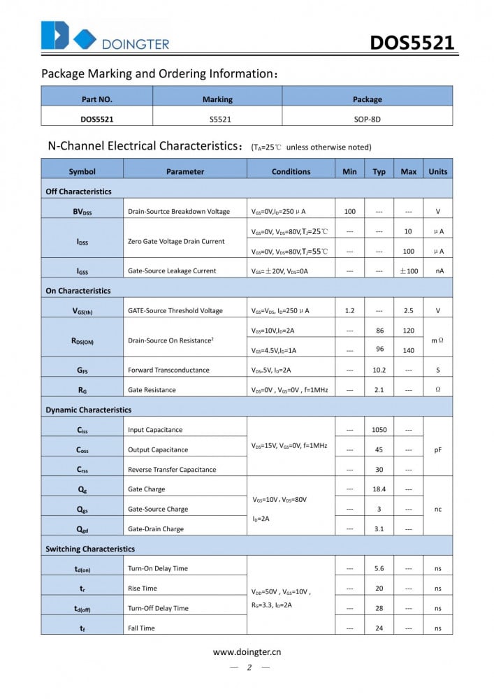 DOS5521 datasheet page 2