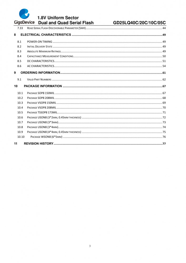 GD25LQ40C datasheet page 3