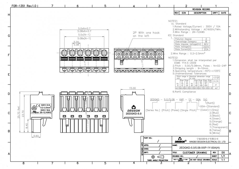DEGSON 2EDGKD-5.08-05P-14-00A(H) technical document page