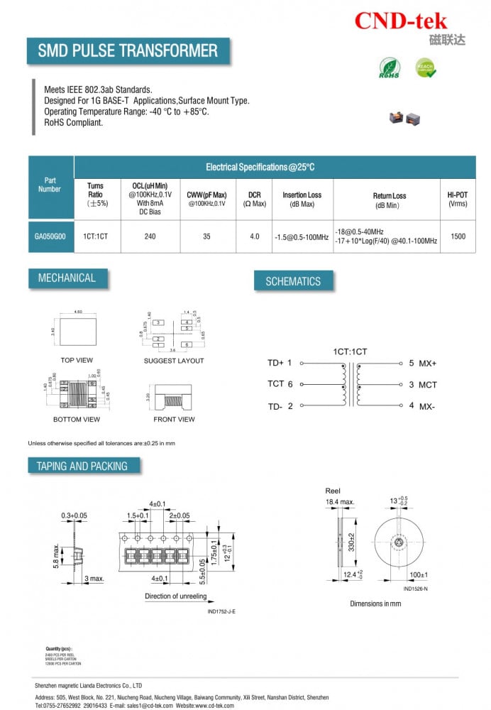 CND-tek GA050G00 datasheet page