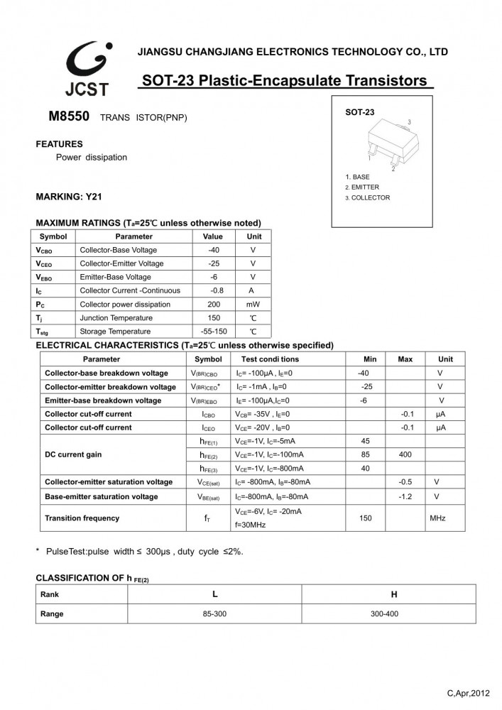 JSCJ M8550 datasheet page 1