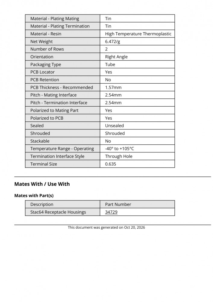 Molex 346919625 technical document image, page 3