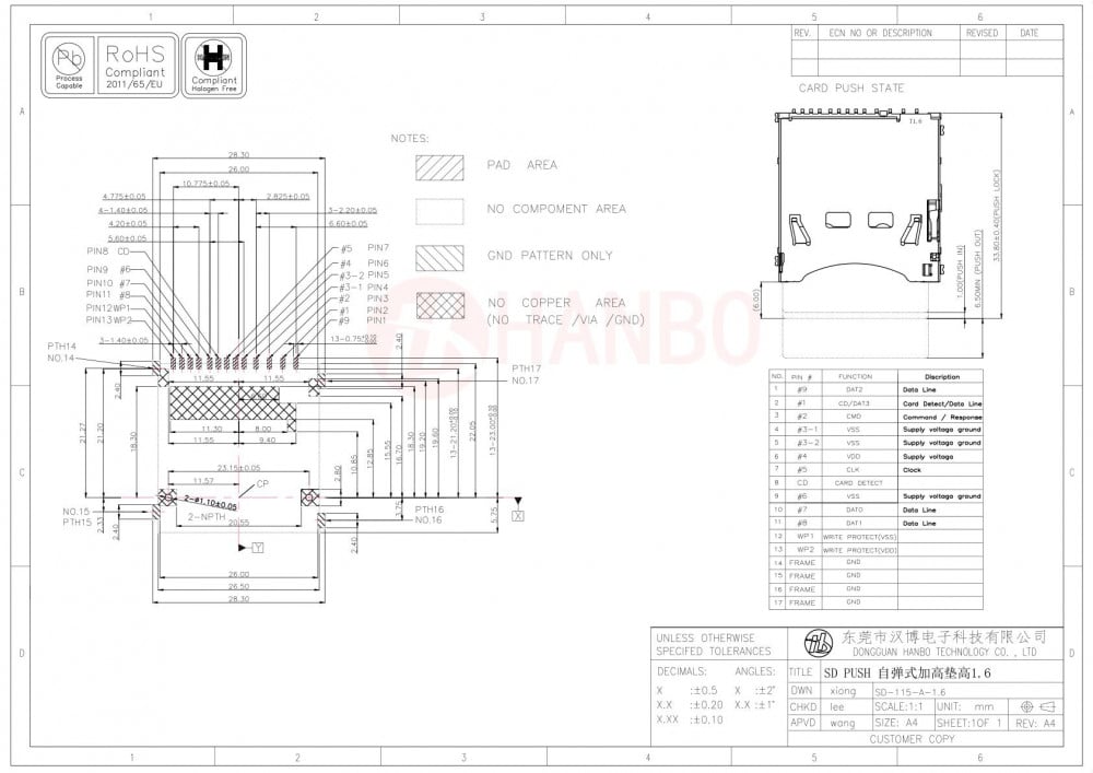 Hanbo Electronic SD-115-A-1.6 technical drawing page 2