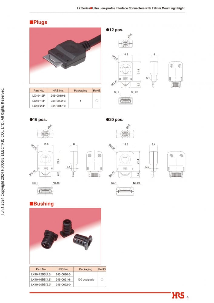 HRS LX Series datasheet page 4