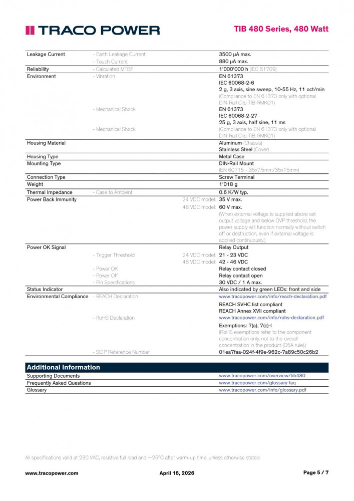 TIB 480 Series datasheet page 5