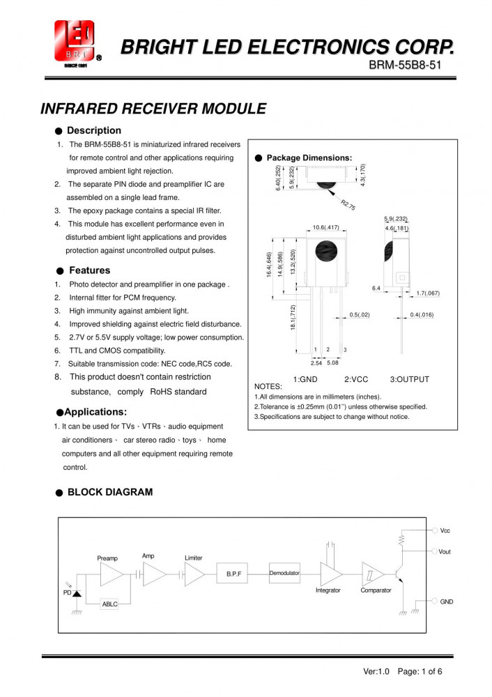 BRM-55B8-51 datasheet page 1