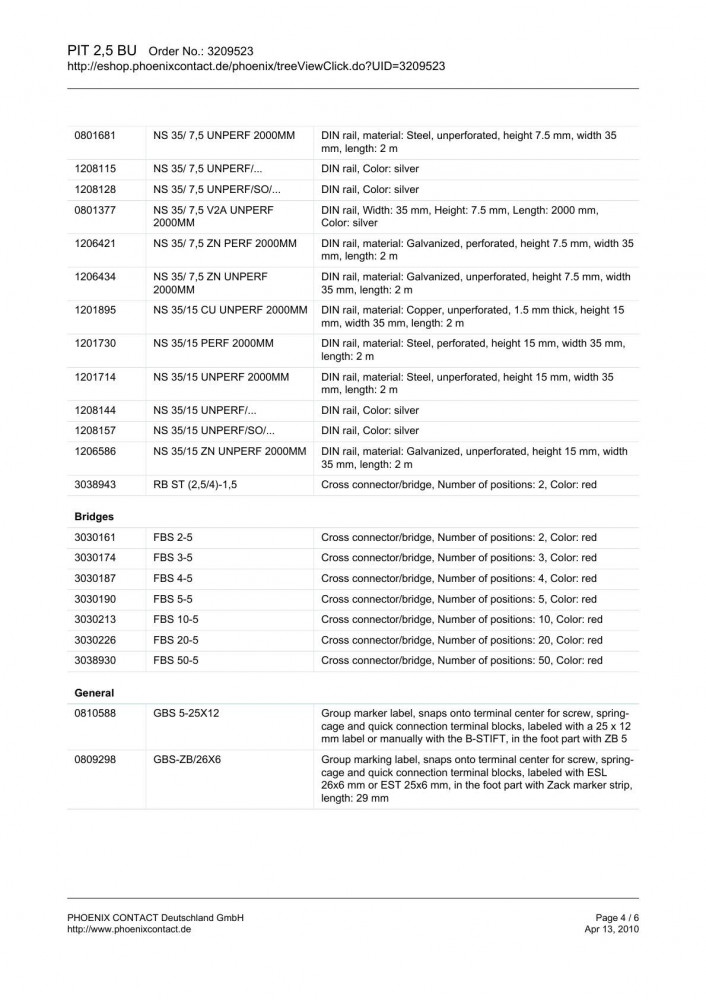 PT 2,5 BU 3209523 technical document page 4
