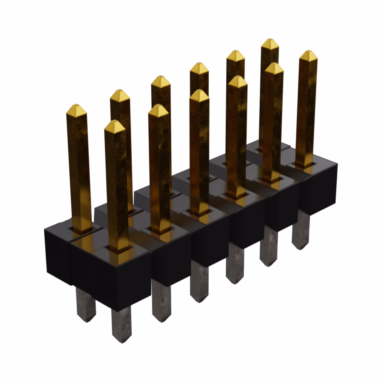 C-Grid Header, 2.54mm Pitch, Through Hole, Dual Row, Vertical, 12 Circuits, 0.38µm Gold (Au) Plating, Tray Packaging, Lead-Free for sale