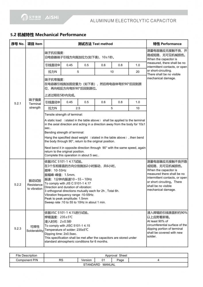 AISHI RS series approval sheet page 6