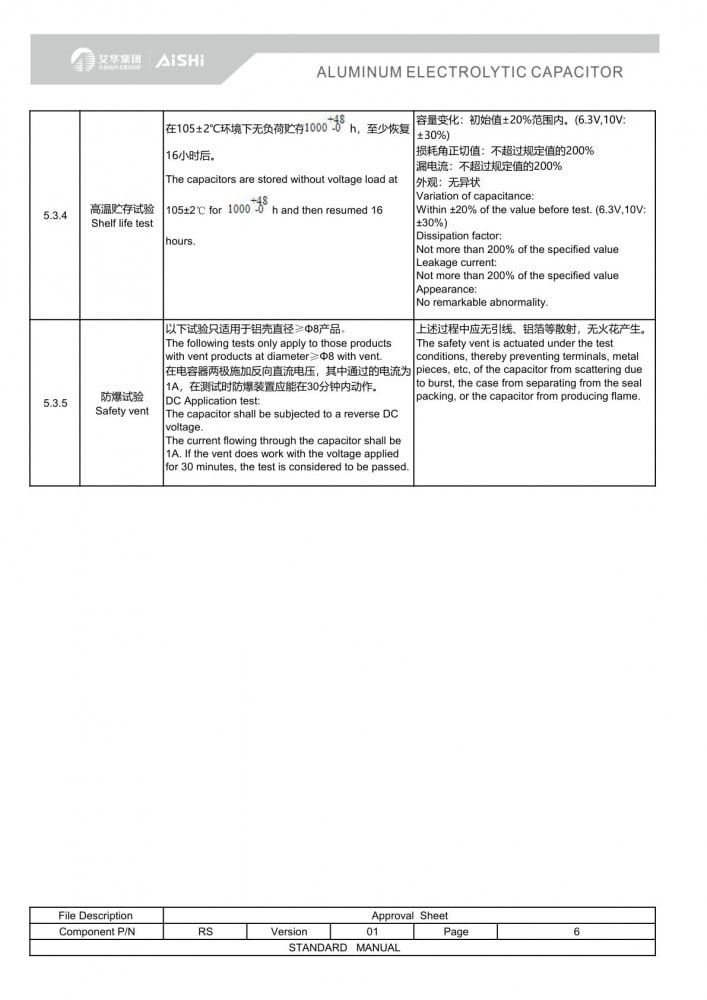 AISHI RS series approval sheet page 8