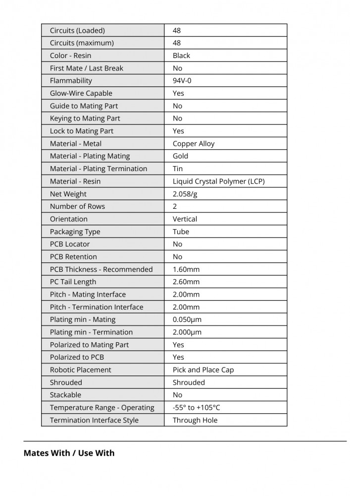 Molex product specification page 3