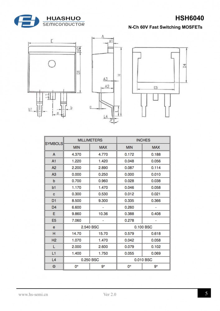 HSH6040 datasheet page 5