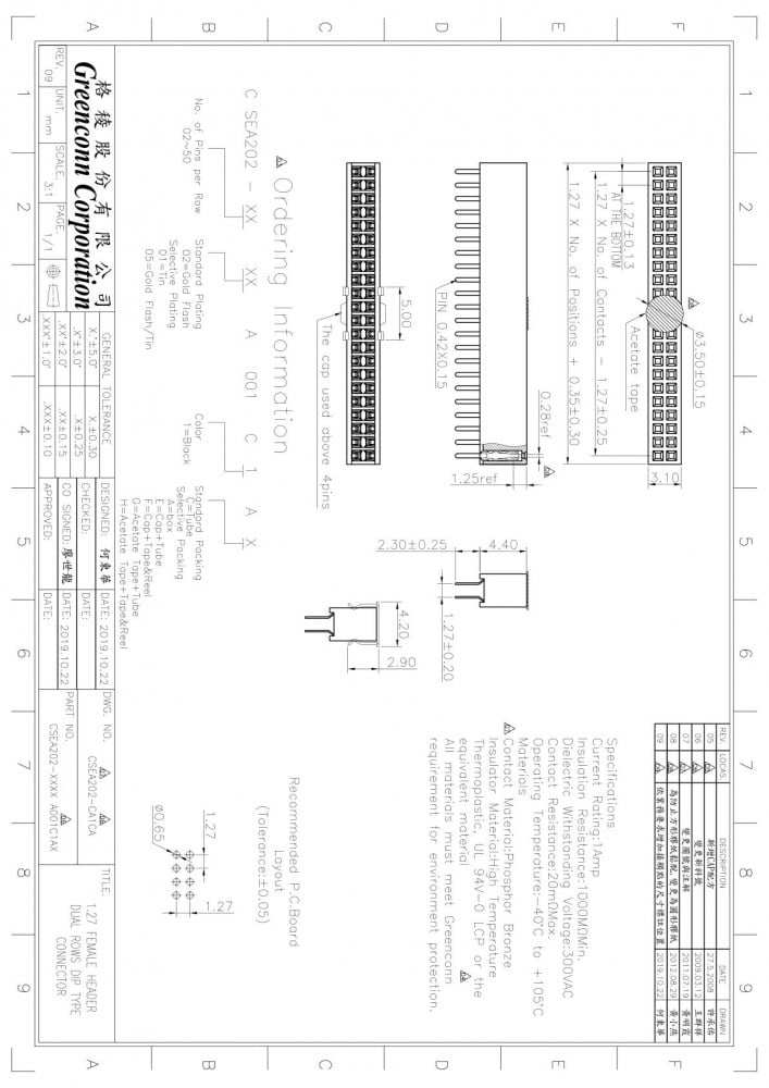 GREENCONN CSEA202-CA1CA connector drawing preview