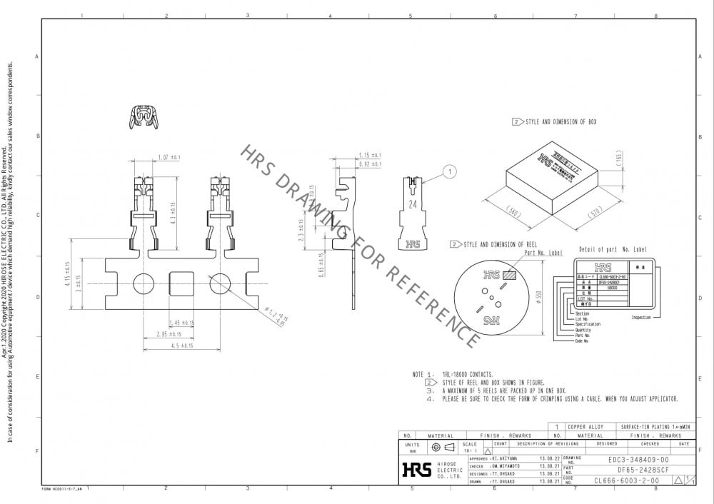 HRS DF65-2428SCF technical drawing