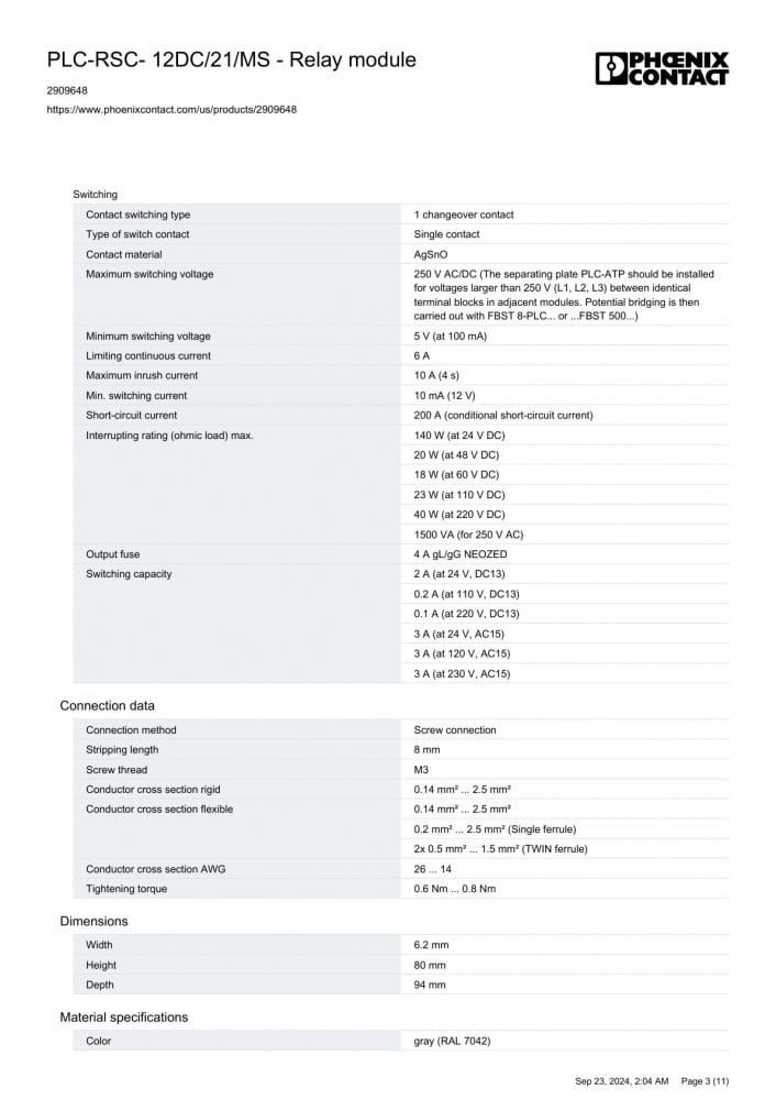 Phoenix Contact 2909648 documentation page 3