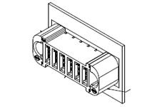 2.54mm, 5.50mm, 7.50mm Pitch EXTreme Ten60Power Vertical Receptacle Assembly with Guide Receivers, 24 Signal Circuits, 7 Power Circuits