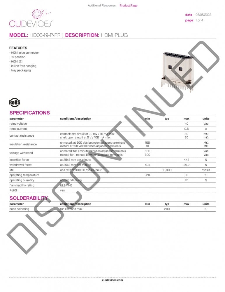 HD03-19-P-FR datasheet page 1