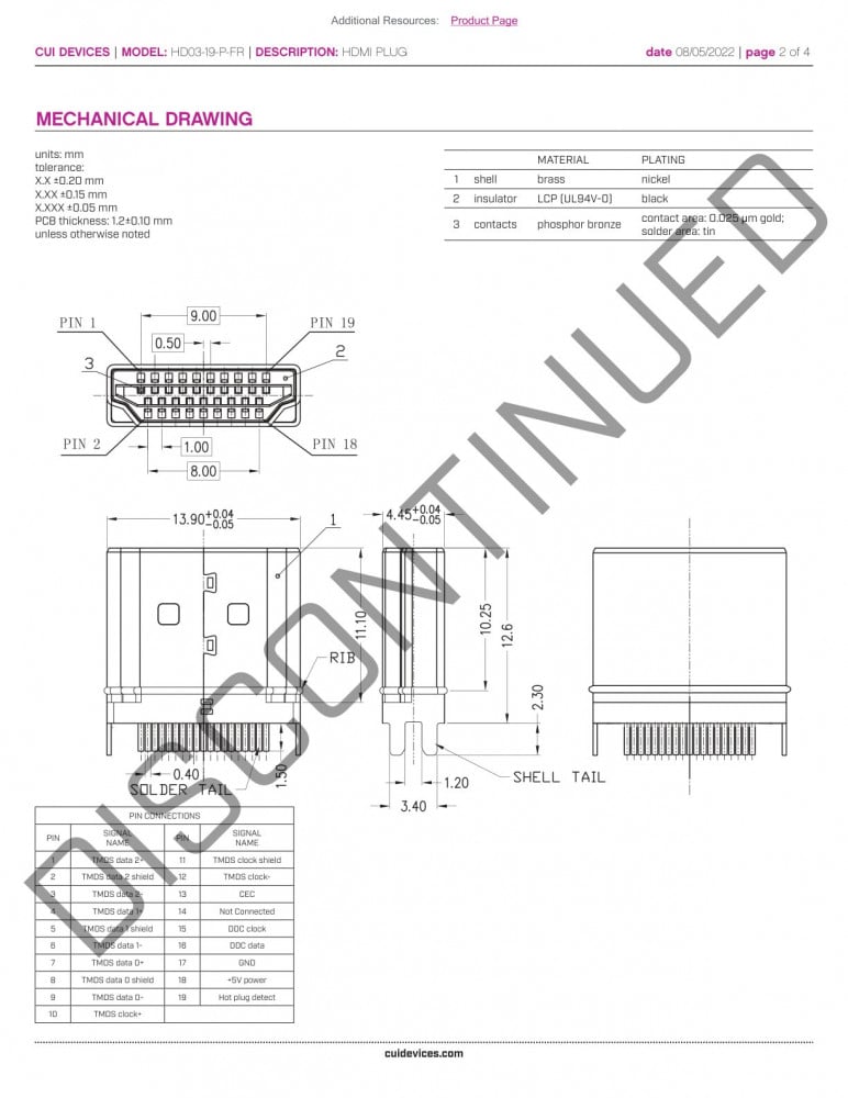 HD03-19-P-FR datasheet page 2