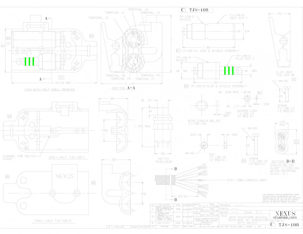 Amphenol TJS-108SPB technical document page