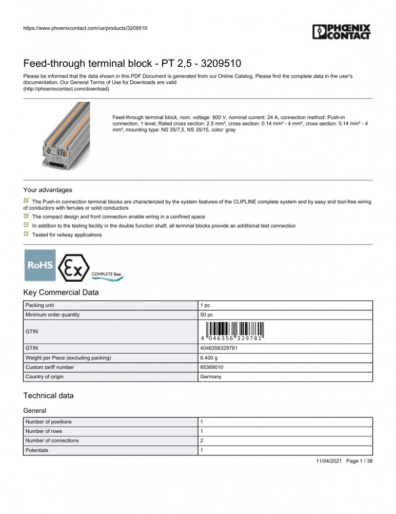 PT 2,5 technical document page 1