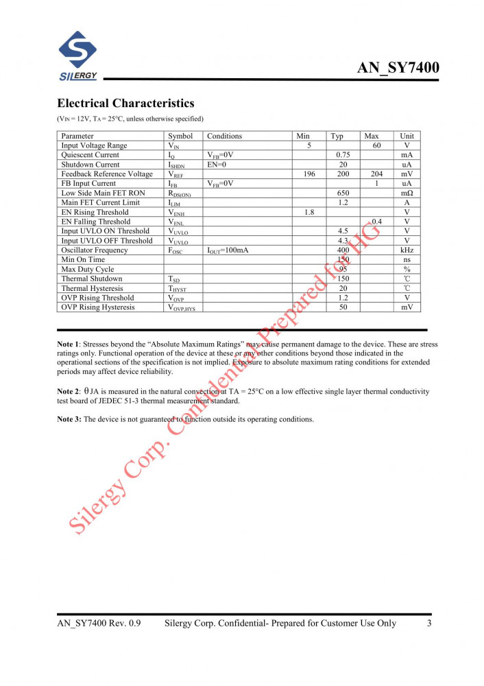 SY7400FCC datasheet page 3