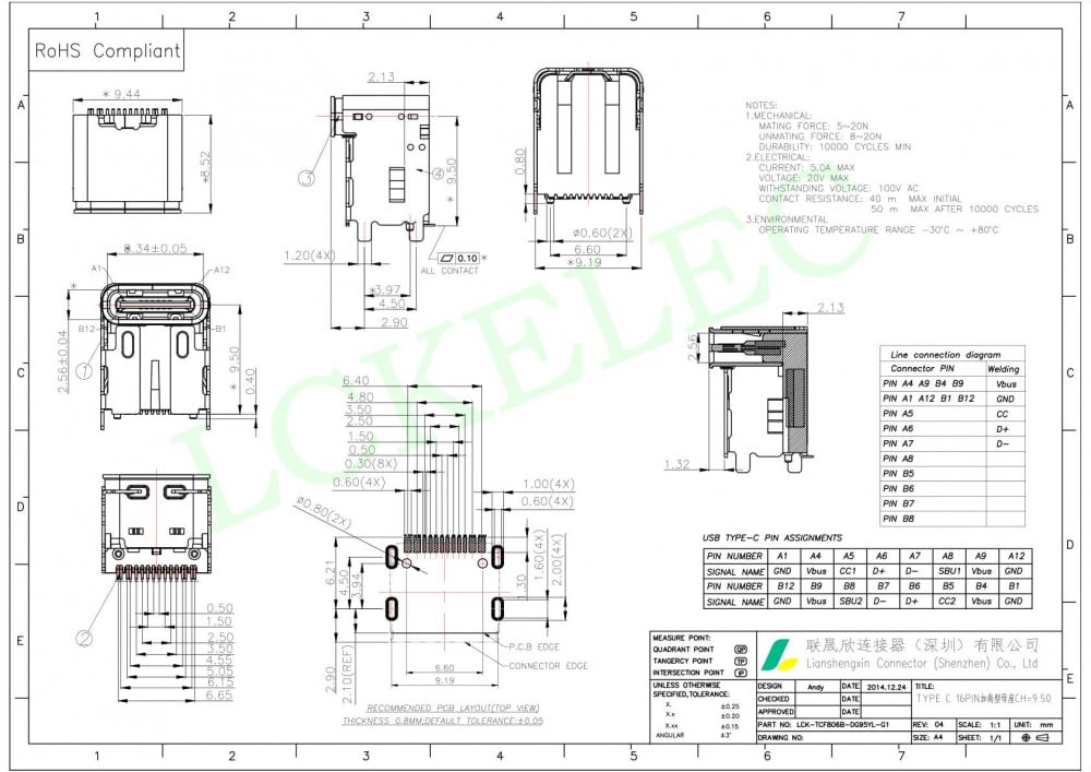 LCK-TCF806B connector drawing page 5