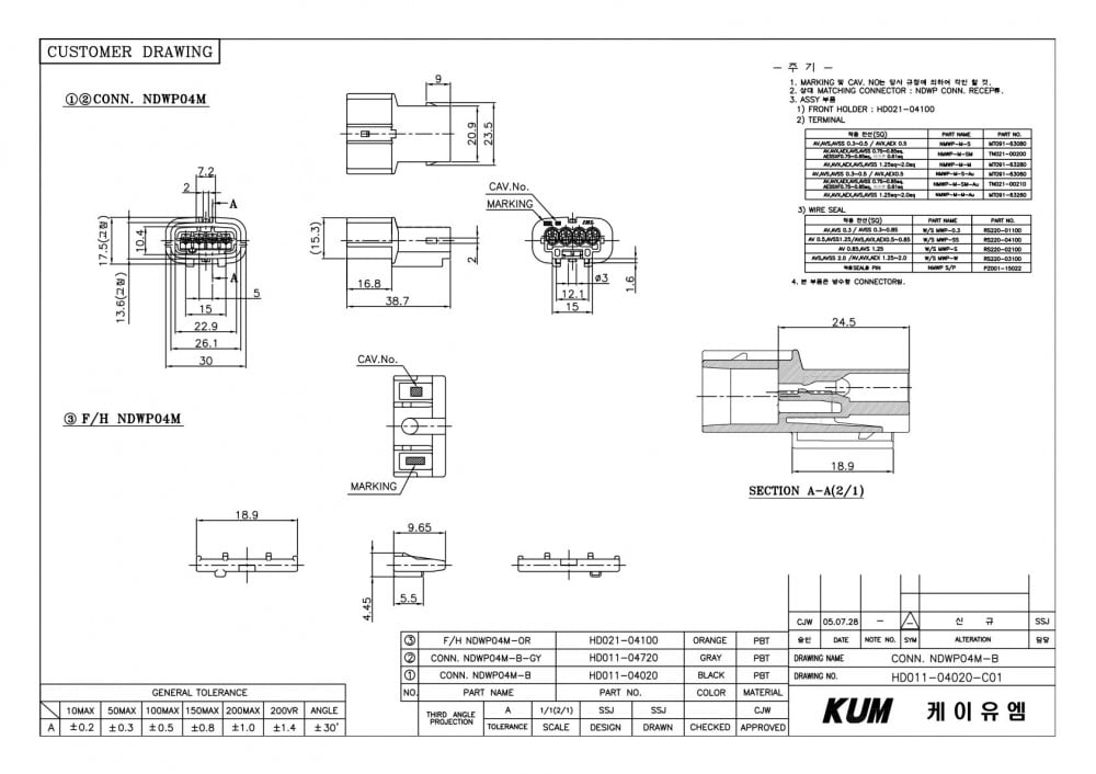 KUM HD021-04100 technical drawing