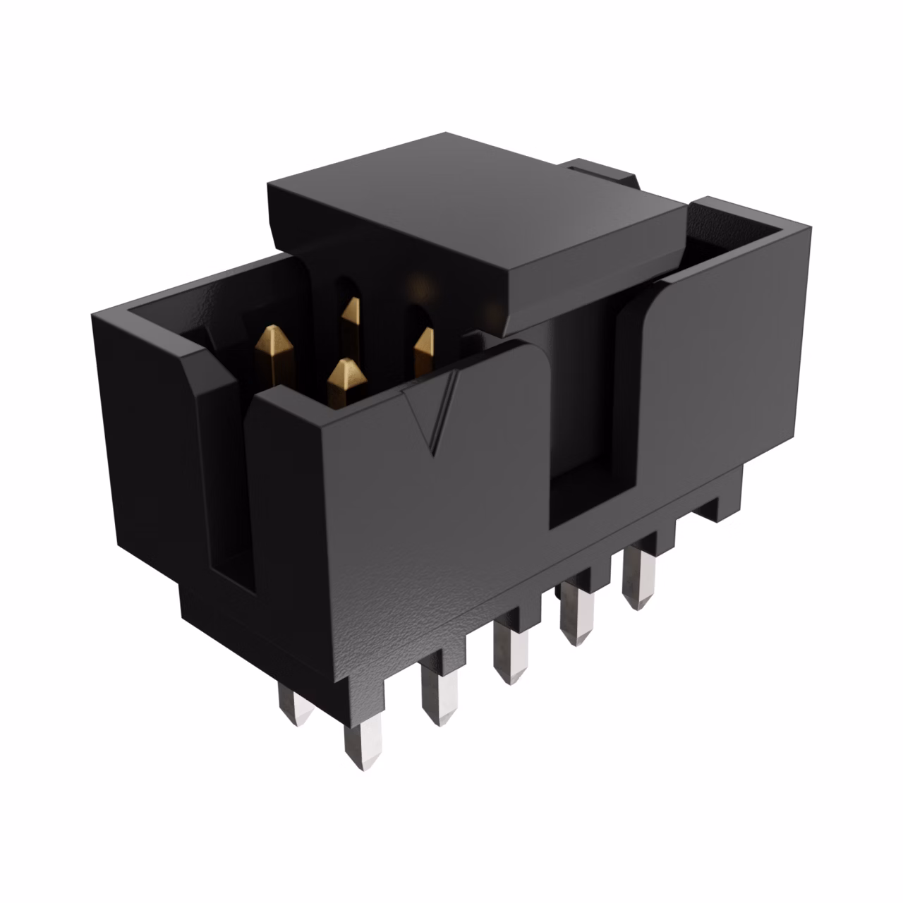 2.00mm Pitch, Milli-Grid PCB Header, Dual Row, Vertical, Through Hole, Shrouded, 14 Circuits, 0.38µm Gold (Au) Plating, 2.50mm Tail Length, Dual Side Slots, Dual Friction Locks, Center Polarization, with Cap and Peg, Tape and Reel