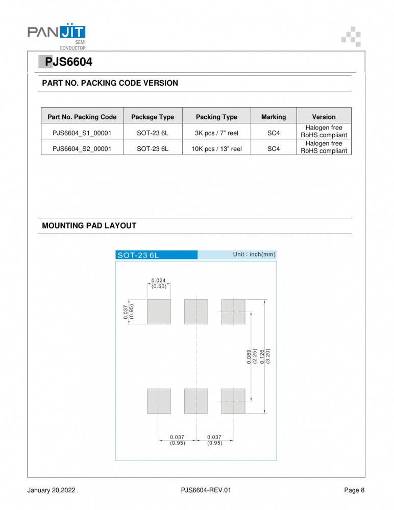 PJS6604 datasheet page 8