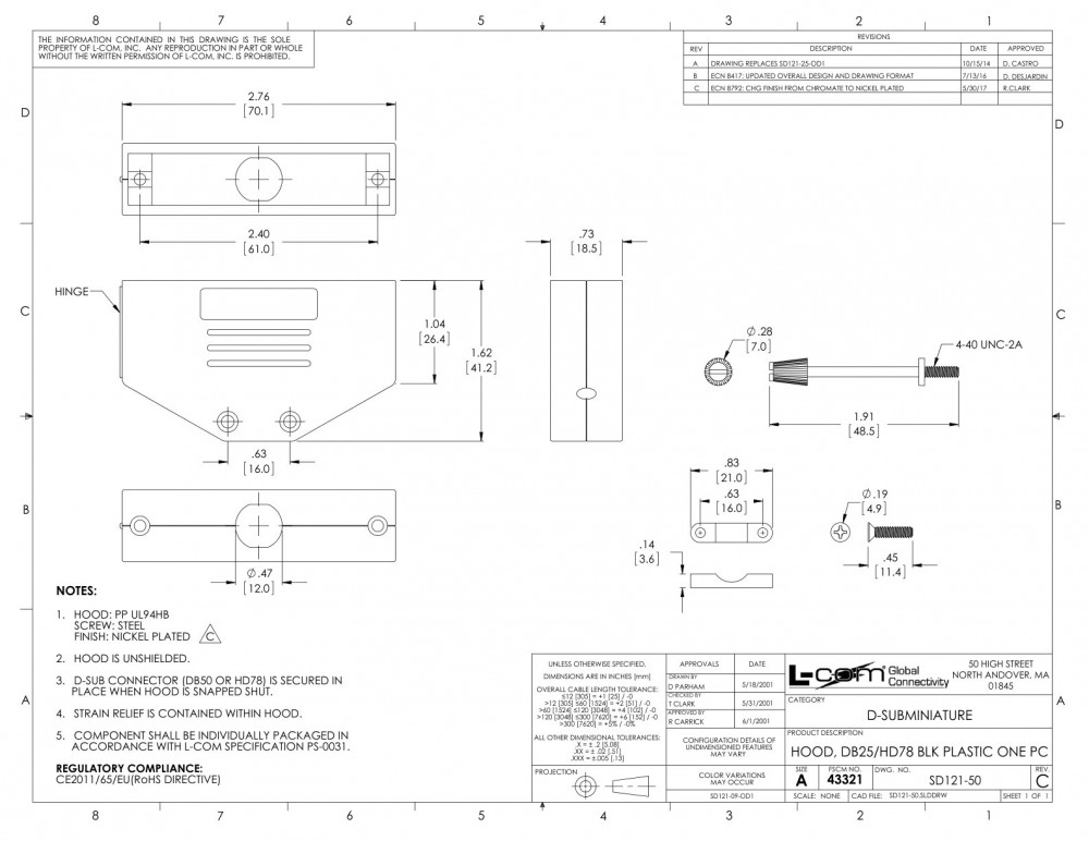 L-com SD121-50 product document preview