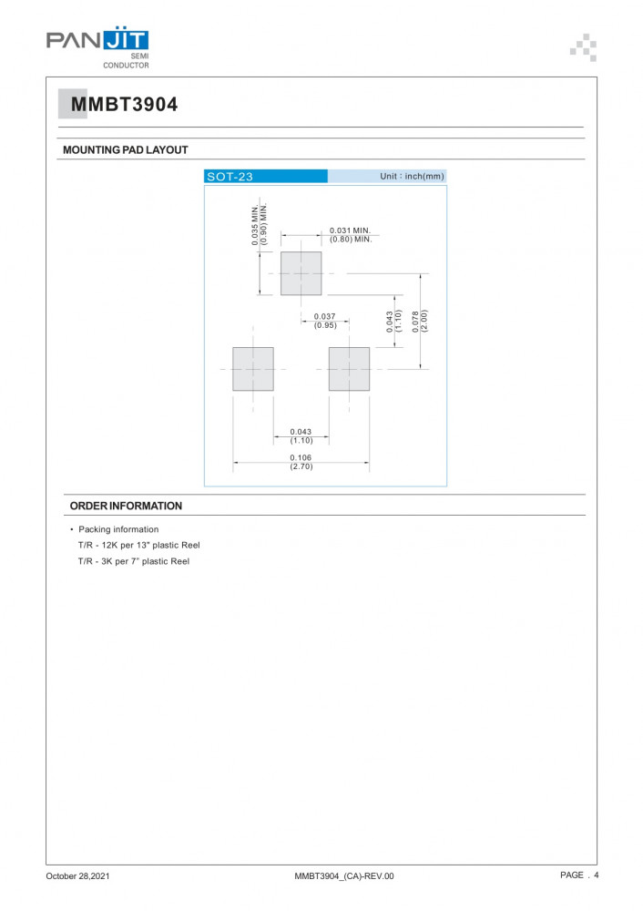 PANJIT MMBT3904 datasheet page 4