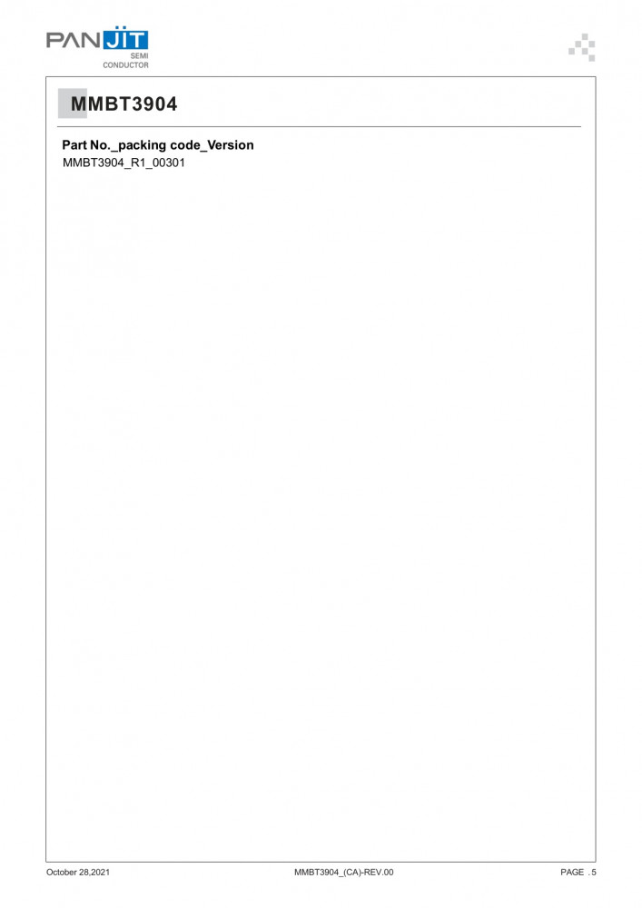 PANJIT MMBT3904 datasheet page 5