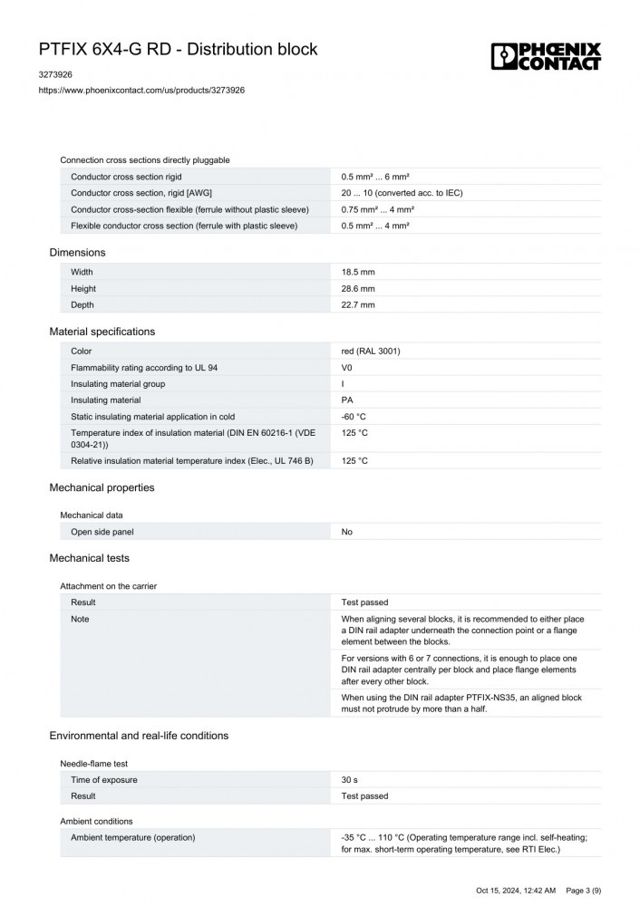 Phoenix Contact 3273926 technical document page 3