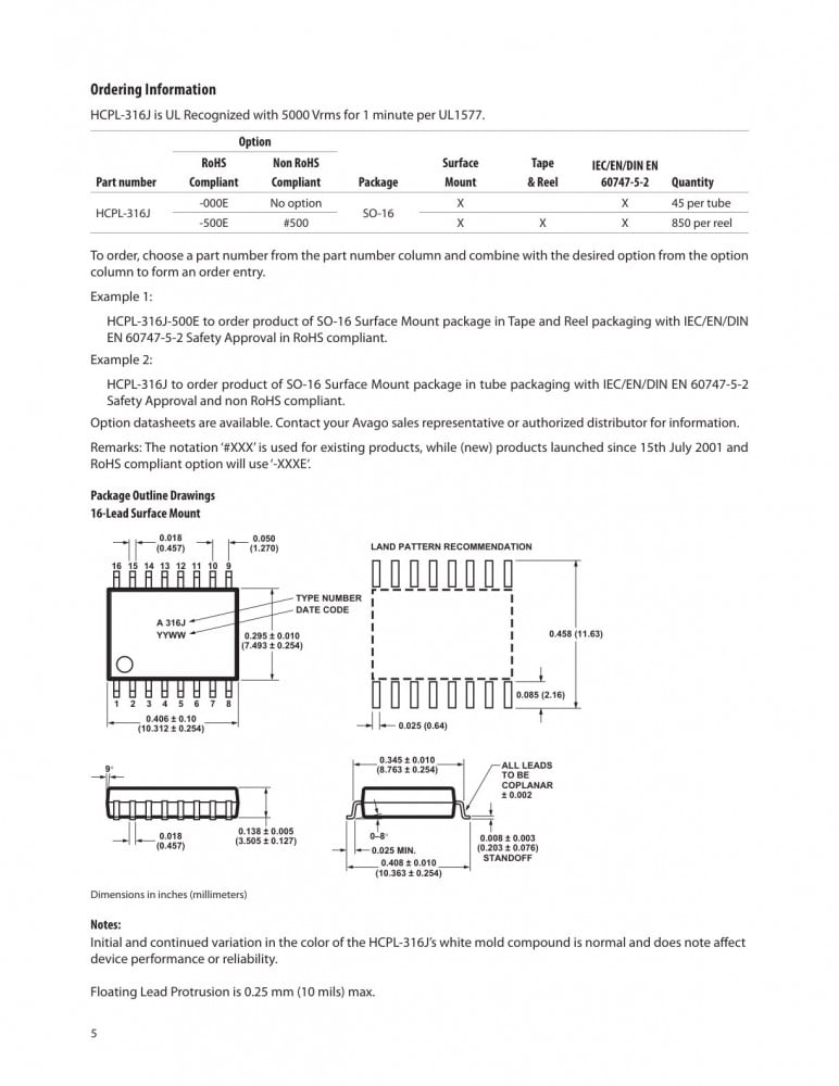 HCPL-316J-500E datasheet page 5