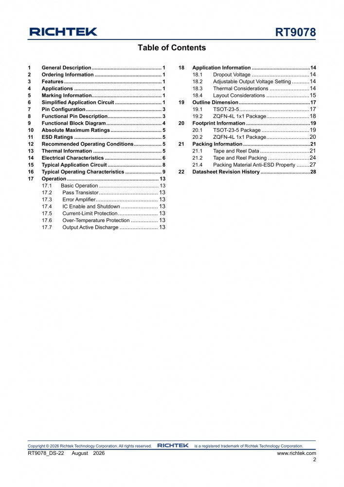 RT9078 datasheet page 2