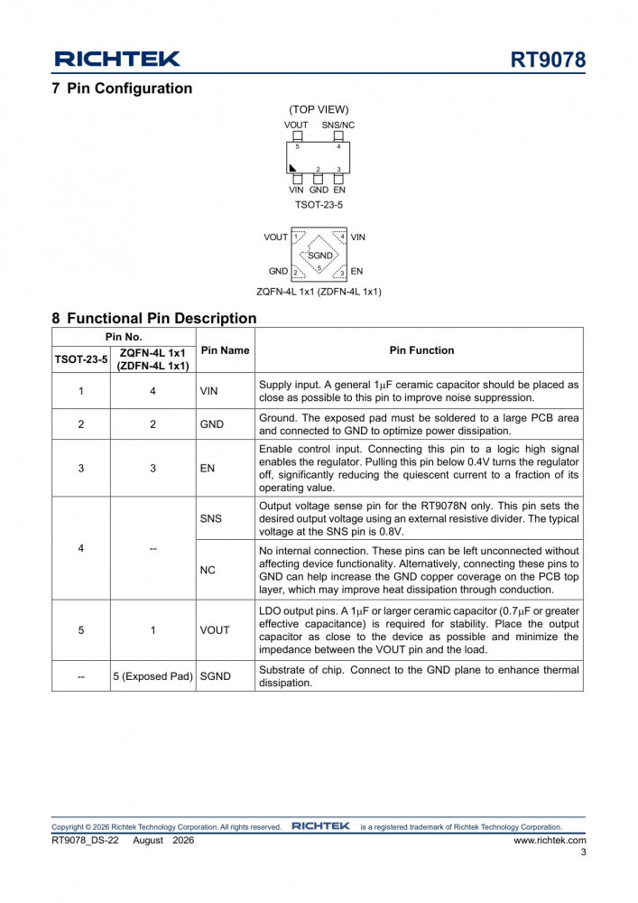 RT9078 datasheet page 3