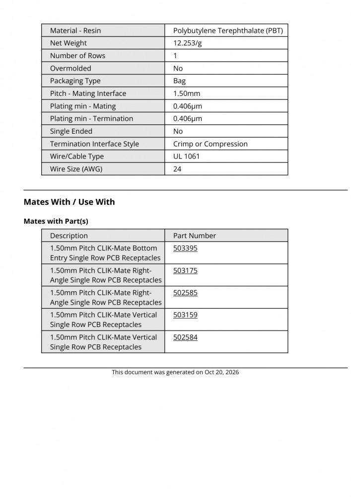 MOLEX 151350805 product drawing, page 3