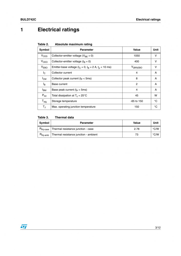 BULD742CT4 datasheet page 3