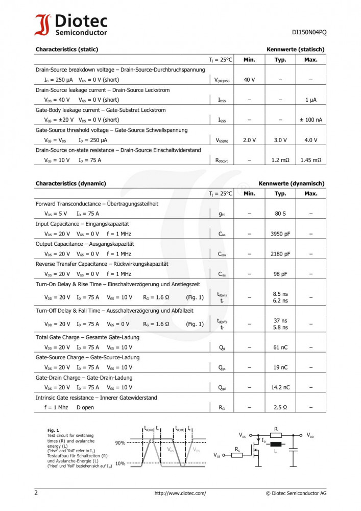 DI150N04PQ datasheet page 2