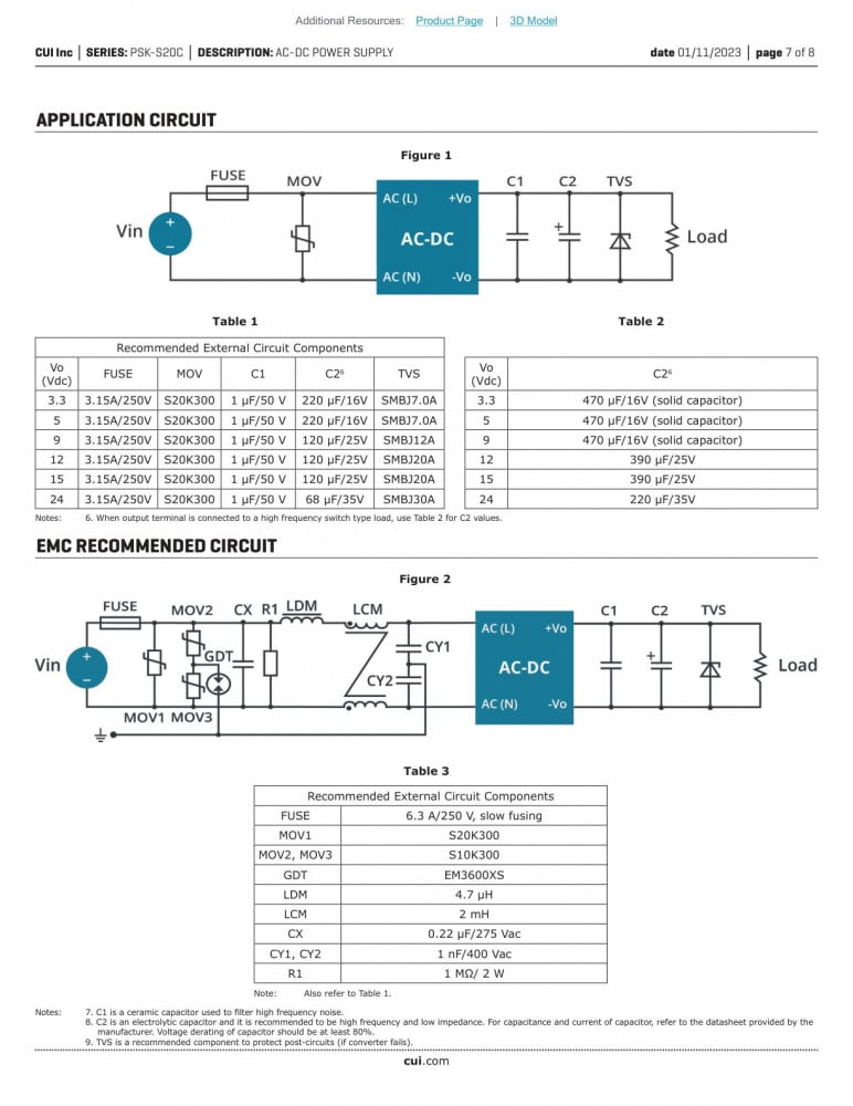 CUI PSK-S20C-9 datasheet page 7