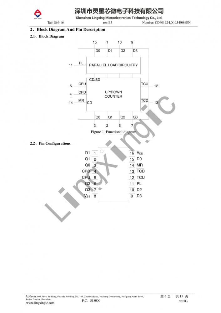 CD40192BM(LX) datasheet page 4