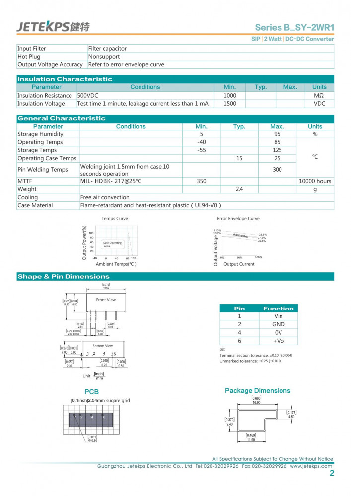 B1209SY-2WR1 datasheet page 2