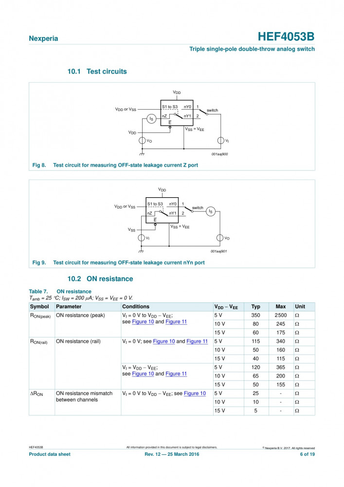 HEF4053B technical document page 6