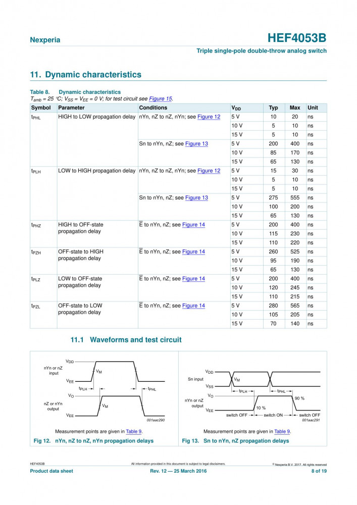 HEF4053B technical document page 8