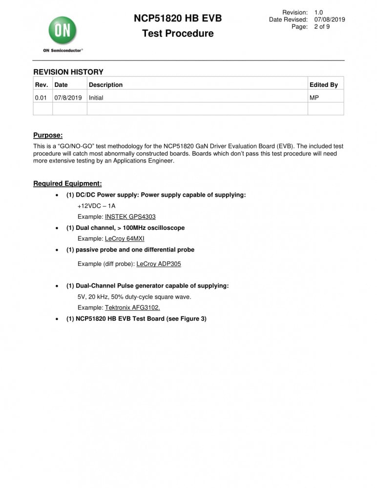 NCP51820 GAN evaluation board document page 2