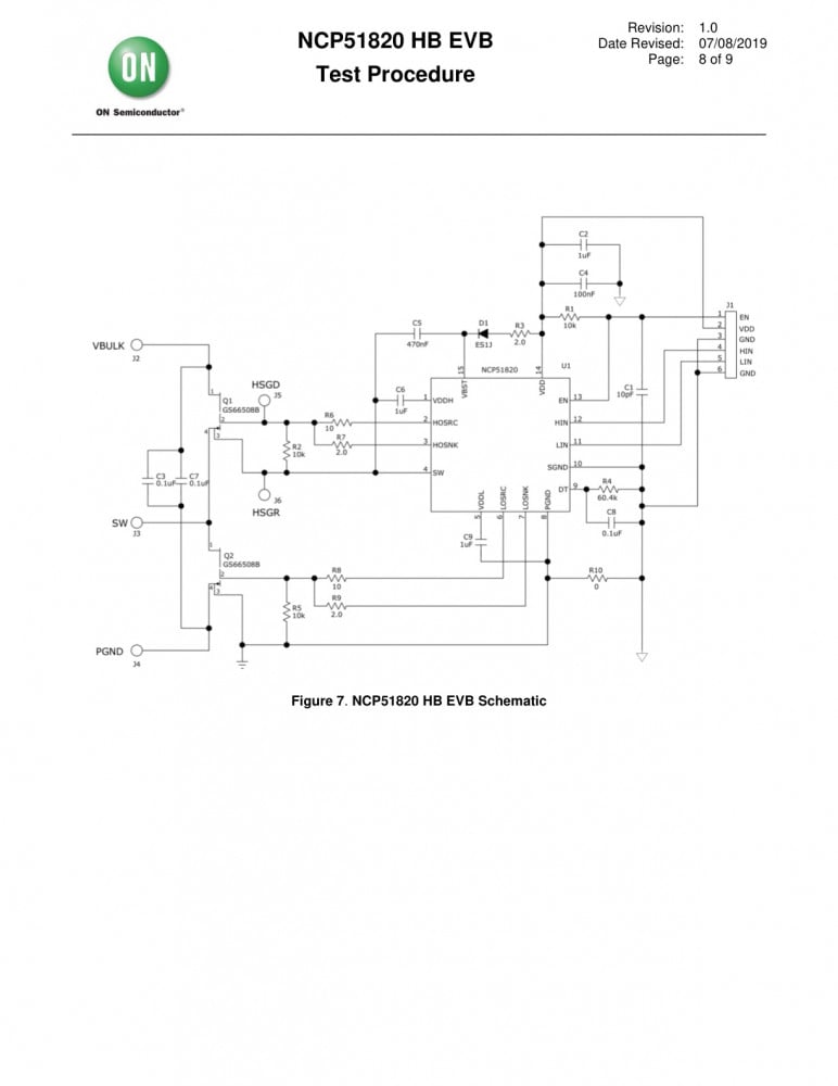 NCP51820 GAN evaluation board document page 8