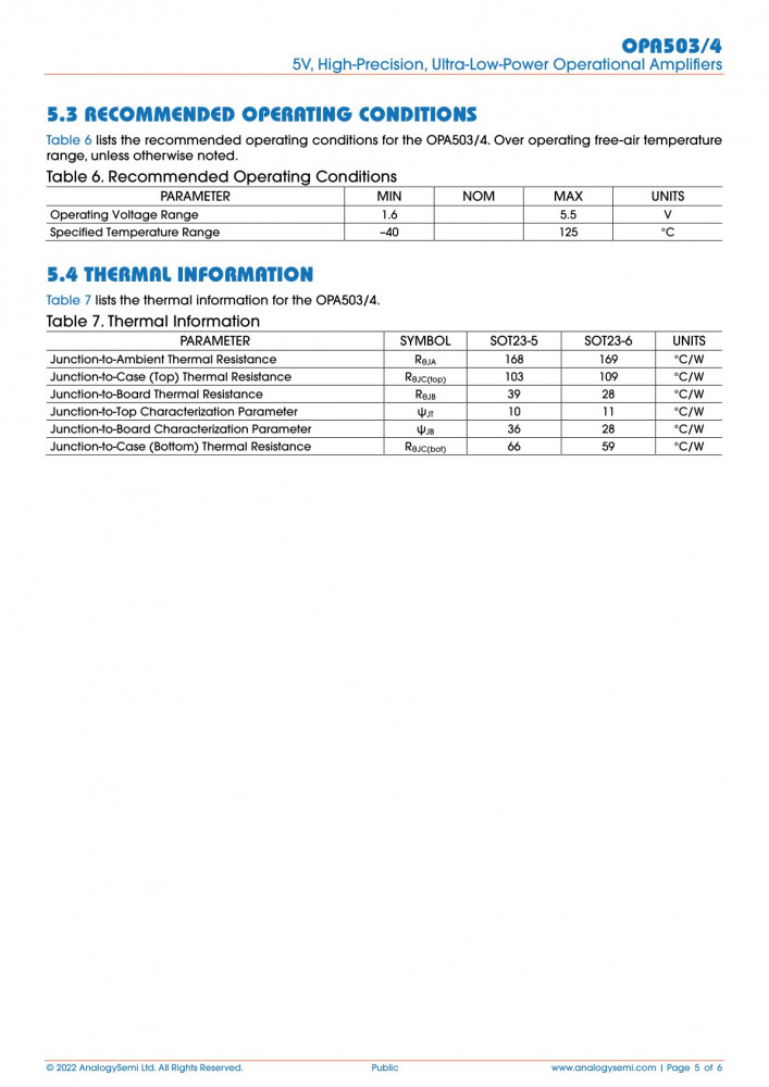 OPA504 datasheet page 5