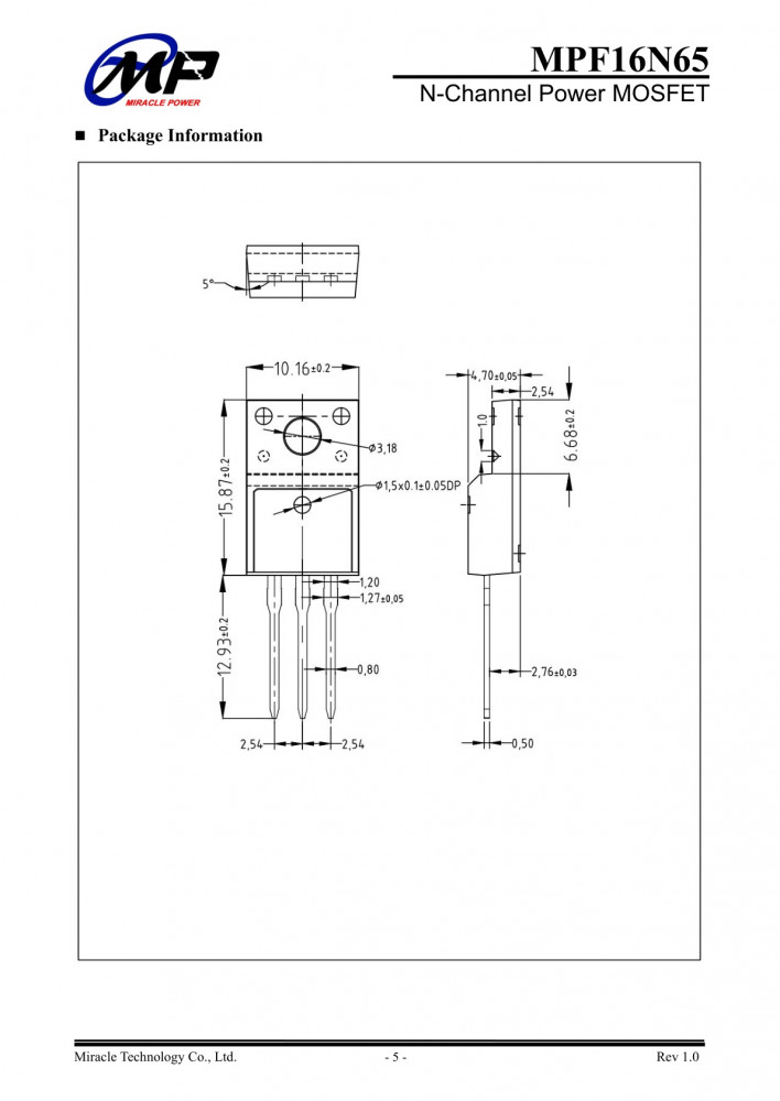 MPF16N65 datasheet page 5