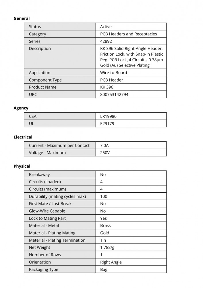MOLEX 428920082 product document preview, page 2